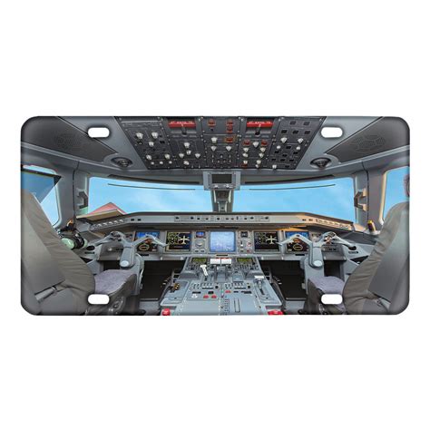Embraer E190 Cockpit Designed Metal License Plates Aviation Shop