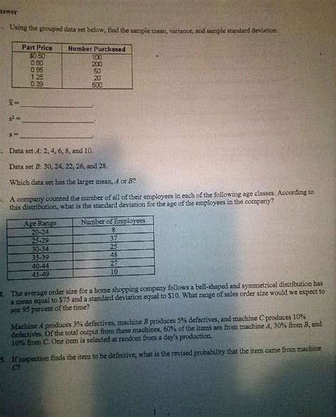Using The Grouped Data Set Below Find The Sample Chegg Com
