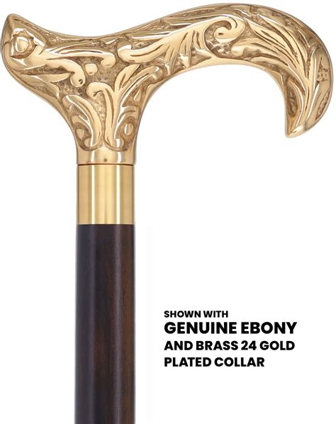 Premium Brass Derby Handle Walking Cane Custom Shaft And Collar