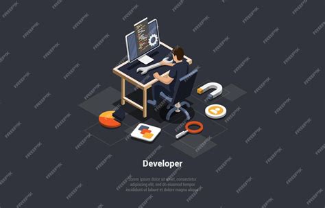 Premium Vector Software Development Coding Process Programmer Or Web