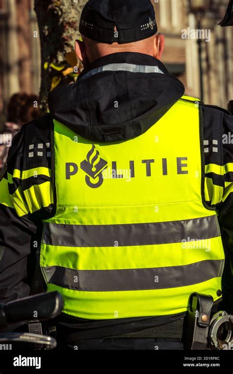 Dordrecht Netherlands November 17 2018 A Dutch Police Officer On