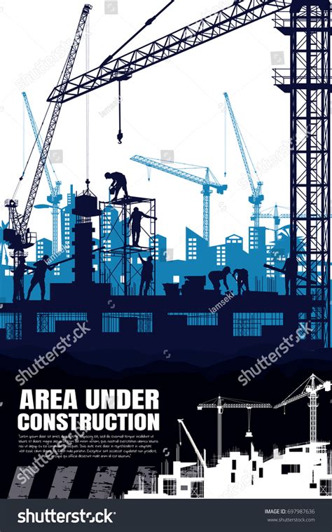 Vektor Stok Latar Belakang Vektor Konstruksi Tanpa Royalti 697987636