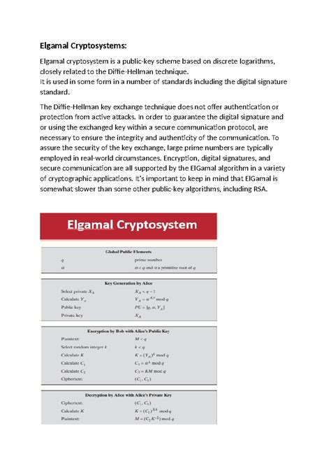 4 Elgamal Cryptosystems Elgamal Cryptosystems Elgamal Cryptosystem Is A Public Key Scheme