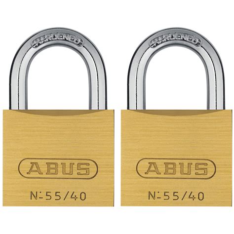 Abus 32125 55 40mm Brass Padlocks Twin Pack Rapid Electronics