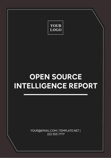 Free Open Source Intelligence Report Template To Edit Online