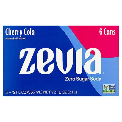 Zevia Cherry Cola Zero Sugar Soda 12 Fl Oz 6 Count