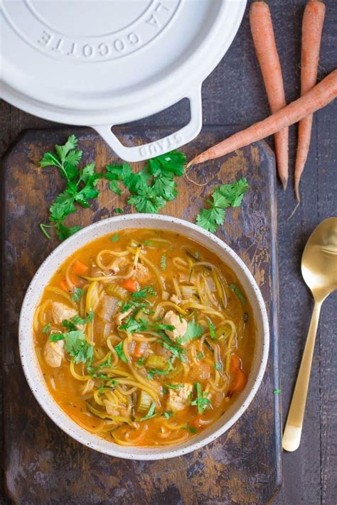 Spicy Chicken Zoodle Soup Wholesomelicious