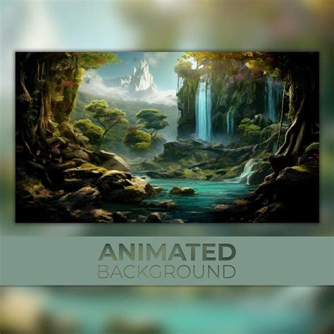 Animated Background Waterfall Forest Mystical River Magical Jungle