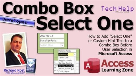 How To Add Select One Or Custom Hint Text To A Combo Box Before User Selection In Microsoft