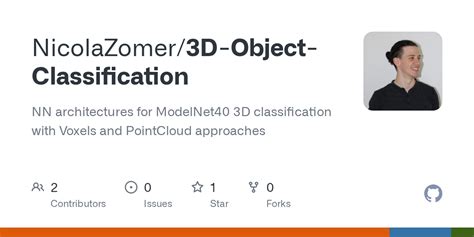 Github Nicolazomer3d Object Classification Nn Architectures For