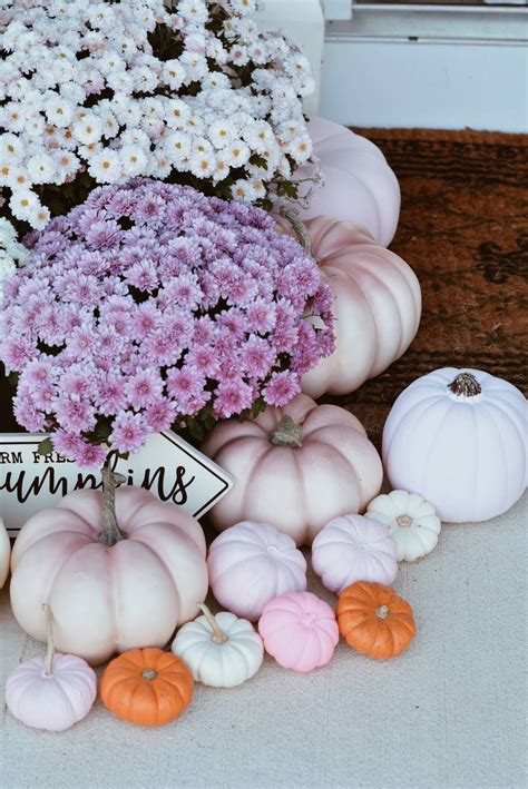 A Pink Fall Front Door Decor And Pink Pumpkins The Pink Dream Fall