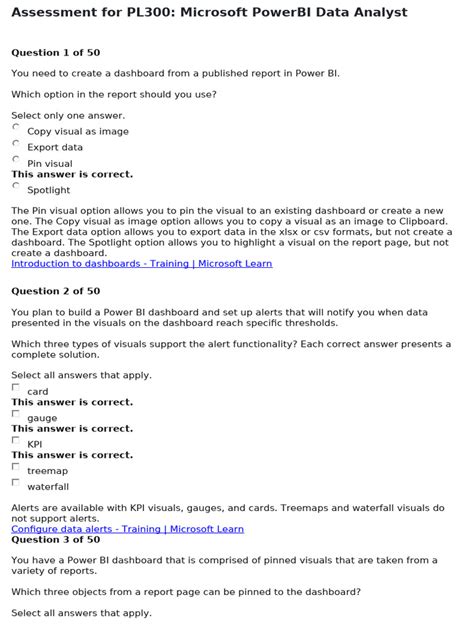 Pl300 Data Analyst Practice Questions Pdf Chart Databases