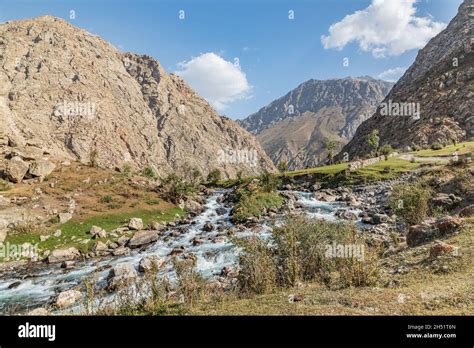 Haft Kul Sughd Province Tajikistan Mountain Stream In The Haft Kul