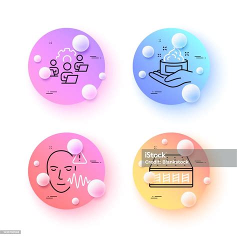 Teamwork Voice Wave And Mattress Minimal Line Icons For Web Application Printing Vector Stock