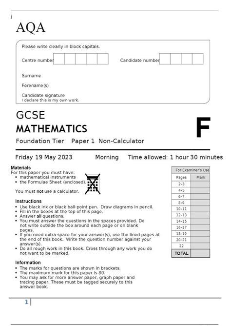 A Paper With The Text Gcse Maths And Numbers On It In Front Of A White Background