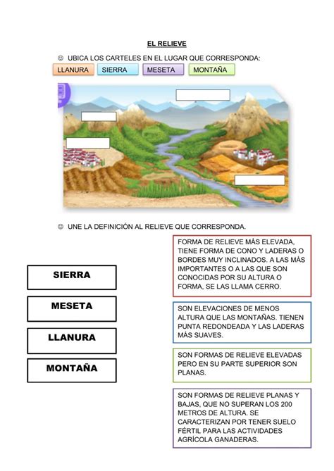 Actividad Online De El Relieve Para Cuarto Puedes Hacer Los Ejercicios