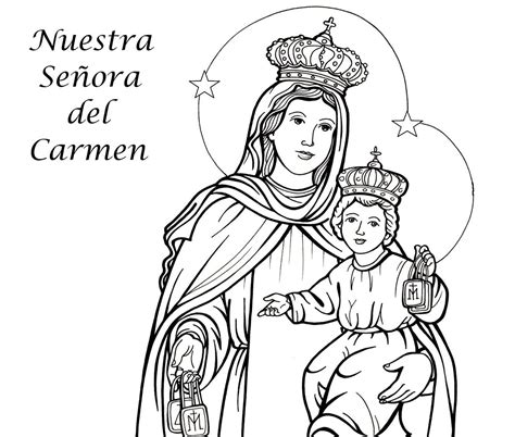 ImÁgenes Para Colorear A La Virgen Del Carmen