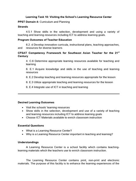 Learning Task 10 18 Pdf Educational Technology Differentiated