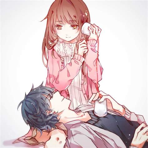 Pixiv上超甜的原创男女生情侣插画图片 Bobopic