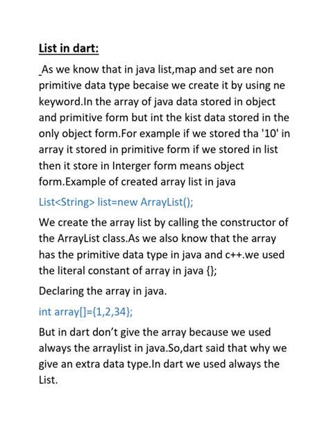 Dart Lists A Quick Guide Pdf