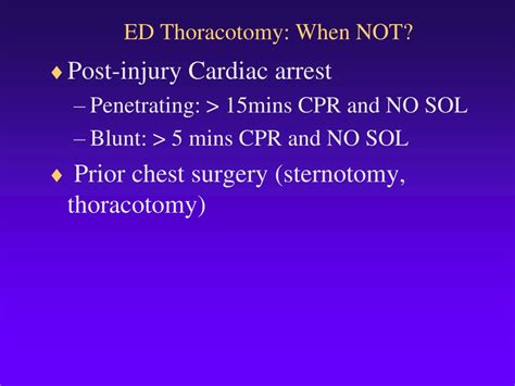 Ppt Emergency Department Thoracotomy In The Management Of Chest