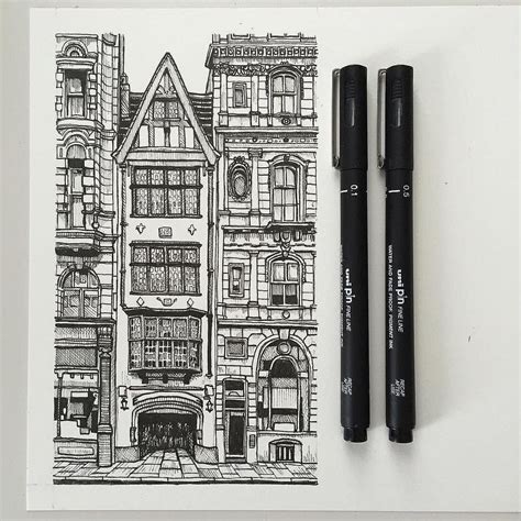 Art Drawing Pen Sketch Illustration Linedrawing London
