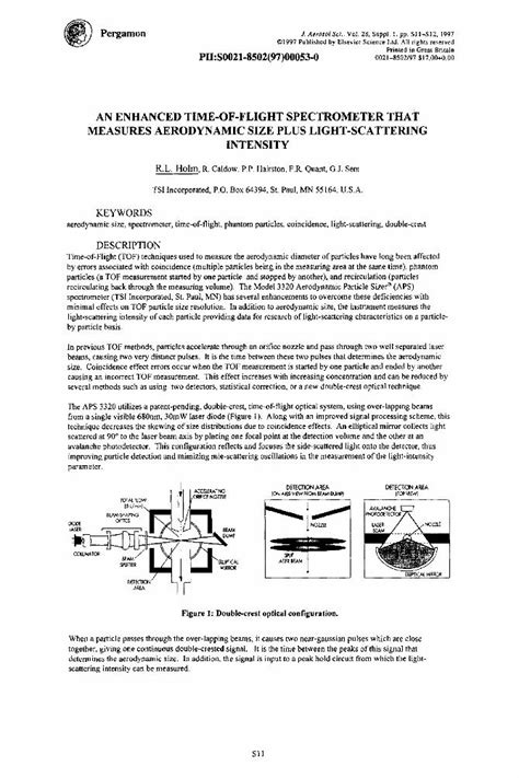 Pdf An Enhanced Time Of Flight Spectrometer That Measures Aerodynamic