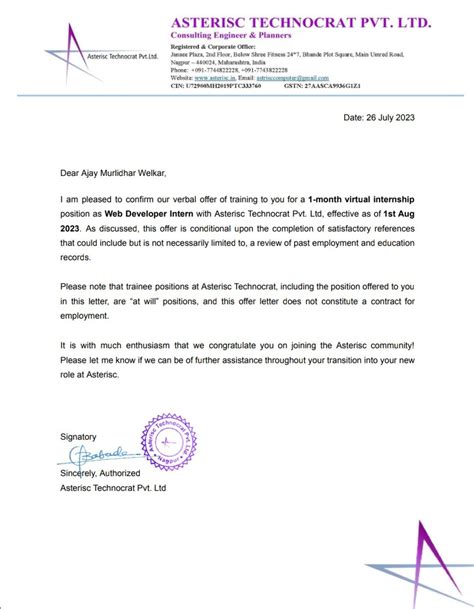 ajay welkar on linkedin webdevelopmentinternship asterisctechnocrat asterisc webdevelopment…