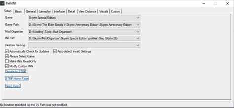 Skyrim Doesnt Use The Ini Files Created By Bethini In Specified