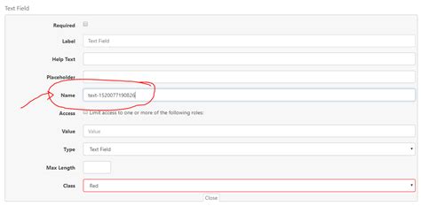 How To Disable Name Field Of All The Element Being Drag Dropped To Create Form Using Form