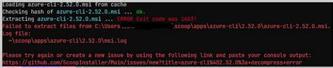 Azure Cli 2 52 0 Decompress Error Issue 5078 ScoopInstaller Main