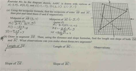 Solved Exercise 1 In The Diagram Shown Aabc Is Drawn With Vertices At A 3 9 B 9 5 And