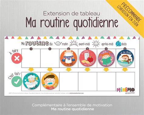 Extension De Tableau Ma Routine Quotidienne Routine Enfant Routine Chart Token System Daily