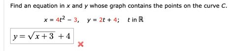 Solved Find An Equation In X And Y Whose Graph Contains The Chegg