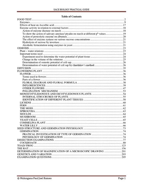 Uace Biology Practical Guide Pdf Hydrolysis Foods