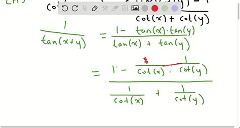SOLVED 23 40 Prove The Identity Cot X Y Cotx Numerade