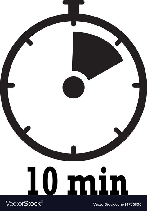 Timer Icon 10 Minutes Stopwatch Symbol Flat Icon Vector Image