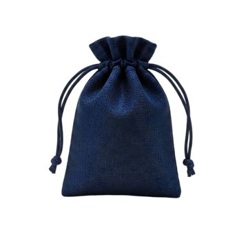 Elegant Navy Blue Drawstring Pouch Perfect T Packaging Isolated On