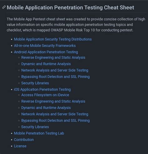 Mobile App Penetration Testing Cheat Sheet Rhackprotectslo