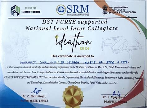 Mohammed Suhail M K On Linkedin Innovation Electricmobility Ideathon2024 Engineering