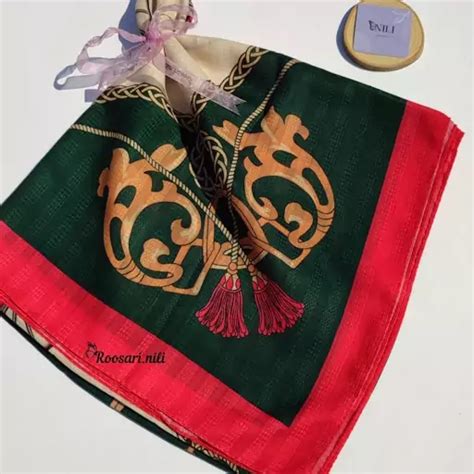 خرید و قیمت روسری سوپر نخ درجه یک طرح کالسکه رنگ سبز ترند و سرخابی