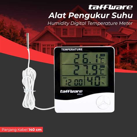 Taffware Alat Pengukur Suhu Humidity Digital Temperature Meter Clock