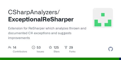 Github Csharpanalyzersexceptionalresharper Extension For Resharper