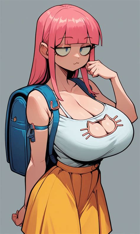 Rule 34 1girls 3 Ai Generated Backpack Blunt Bangs Cat Cutout Cleavage Cleavage Cutout Huge