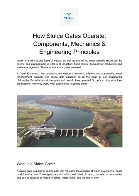 Sluice Gates Design Types And Working Yooil Envirotech Pdf