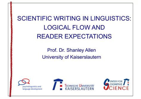 [ppt] Scientific Writing In Linguistics Logical Flow And Reader