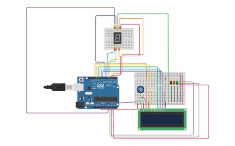 Circuit Design Traffic Light Simulation Tinkercad