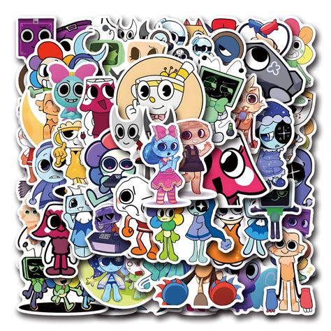 Dandys World Stickers 54pcs Setgame Dandys World Cosplay Waterproof