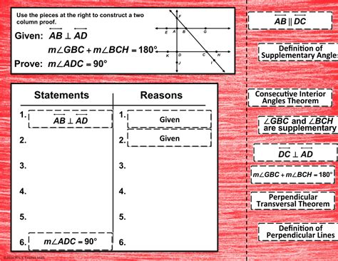 Parallel And Perpendicular Lines Proofs Digital Activity Babes Use Google Slides To Move