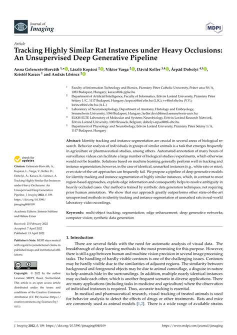 Pdf Tracking Highly Similar Rat Instances Under Heavy Occlusions An Unsupervised Deep